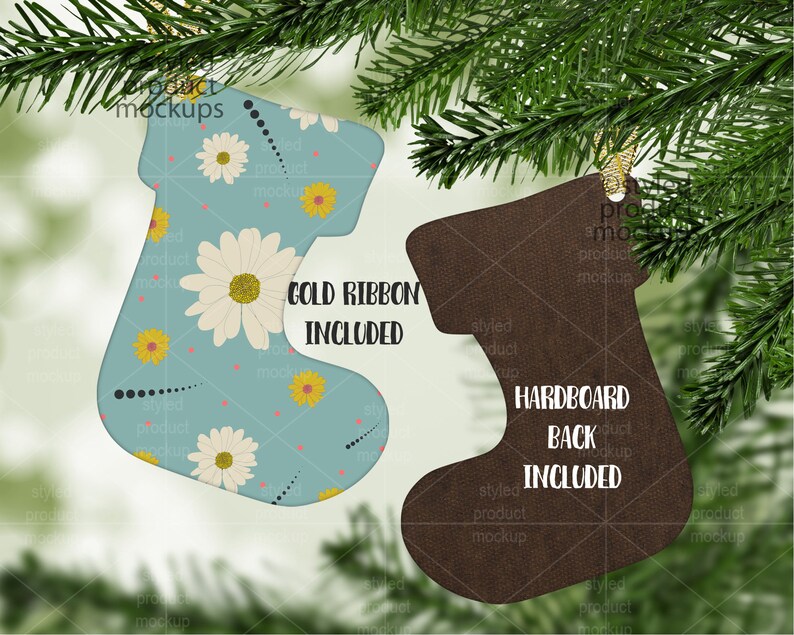 Dye Sublimation Stocking Shaped Christmas Ornament Mockup - Etsy