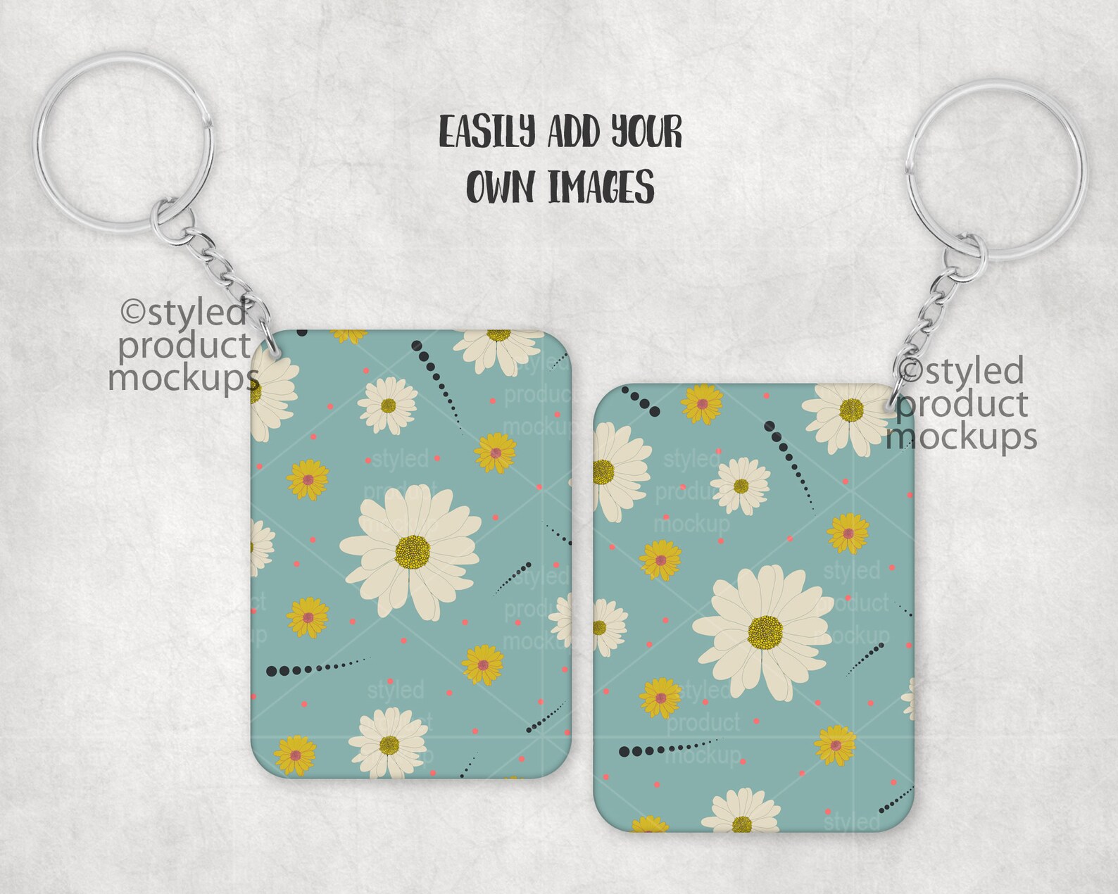 Dye Sublimation 5x7 Cm Keychain Mockup | Add Your Own Image and ...