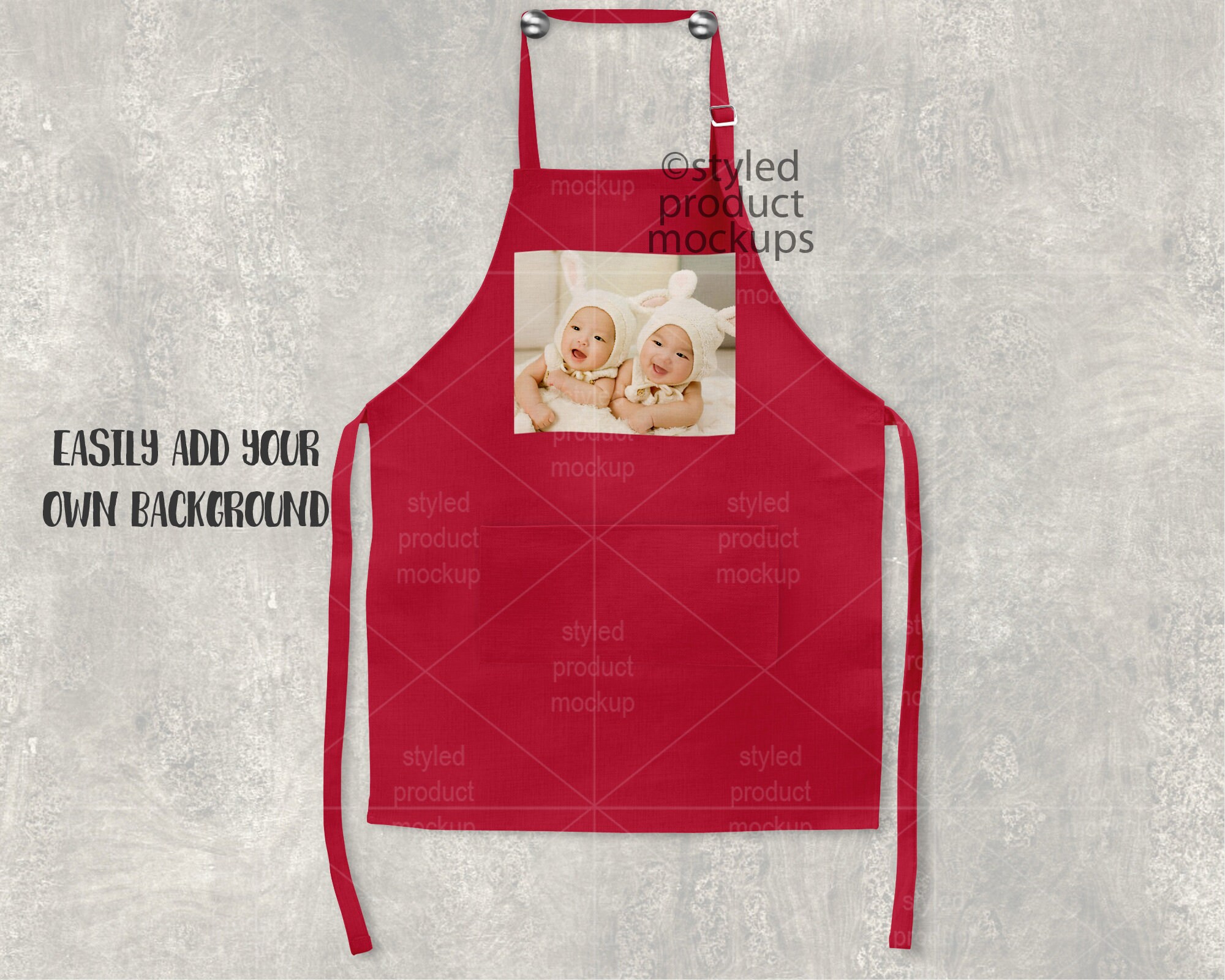 Dye Sublimation Adult Apron Mockup | Add Your Own Image and Background ...