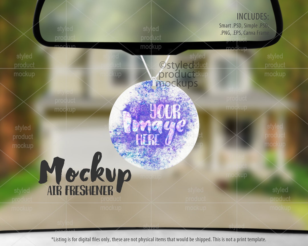Dye Sublimation Round Car Air Freshener Mockup | Add Your Own Image and ...