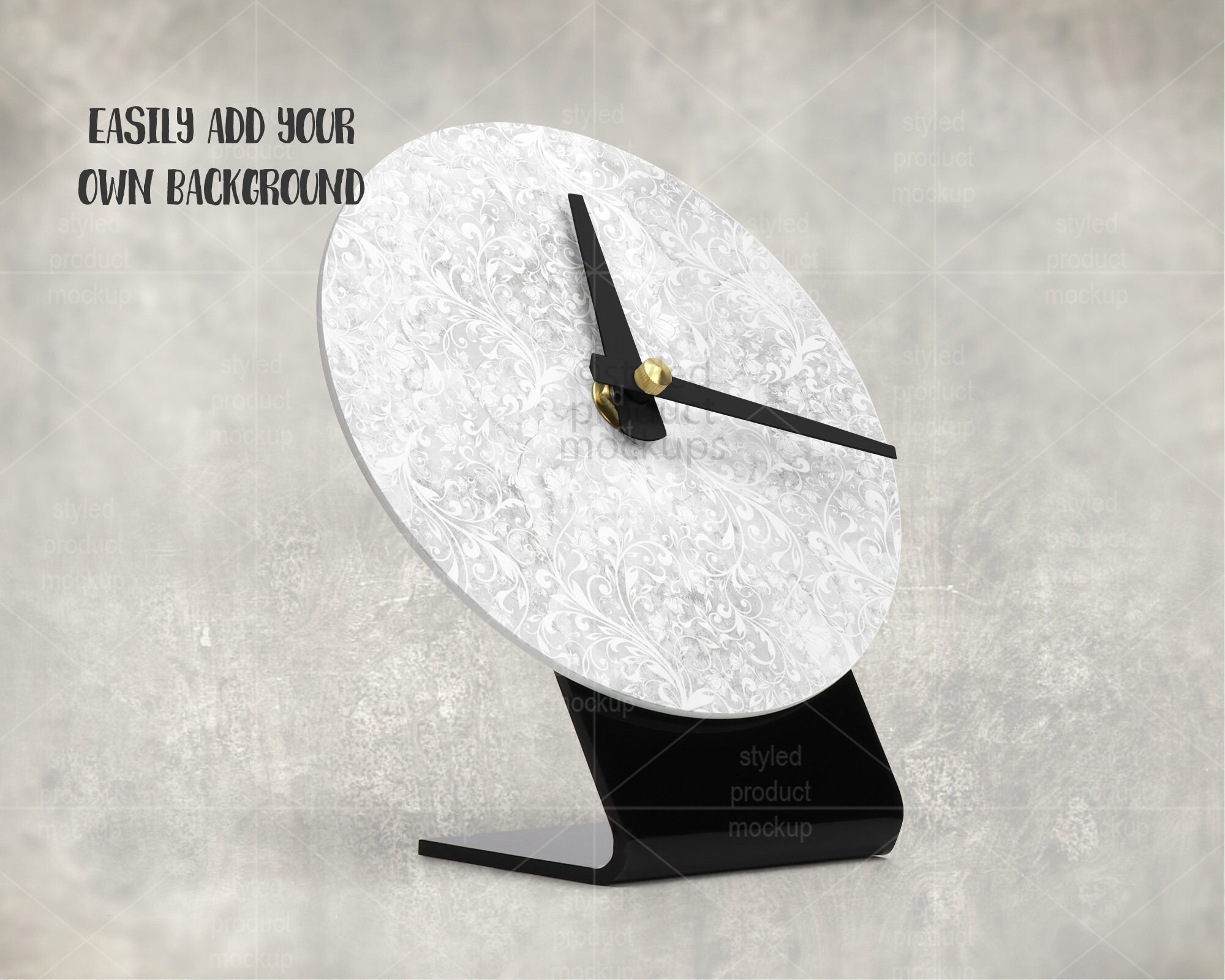 Dye Sublimation Round Desk Clock Mockup | Add Your Own Image and ...