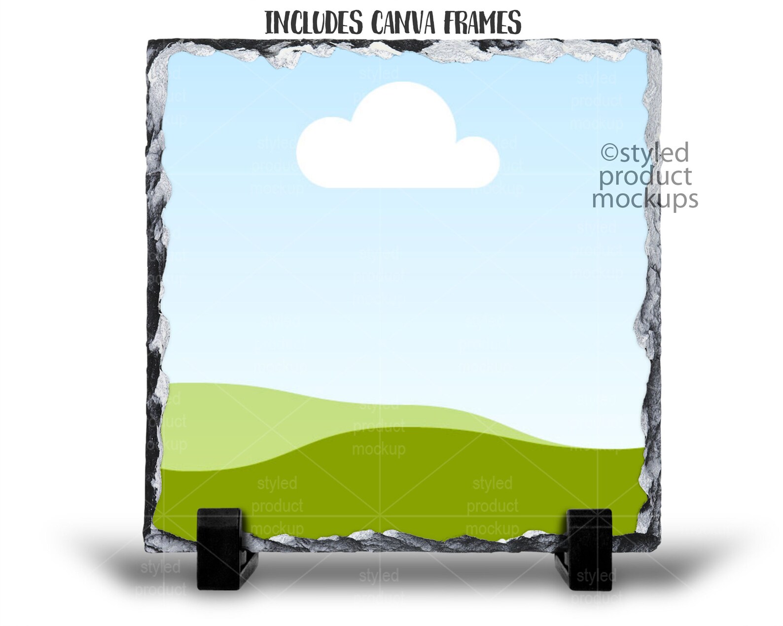 Dye Sublimation Square Slate Mockup | Add Your Own Image and Background ...