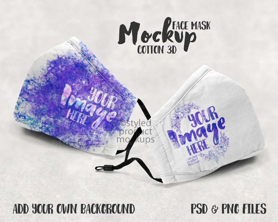 Cotton 3D Face Cover Mask for HTV Mockup | Add Your Own Image and ...