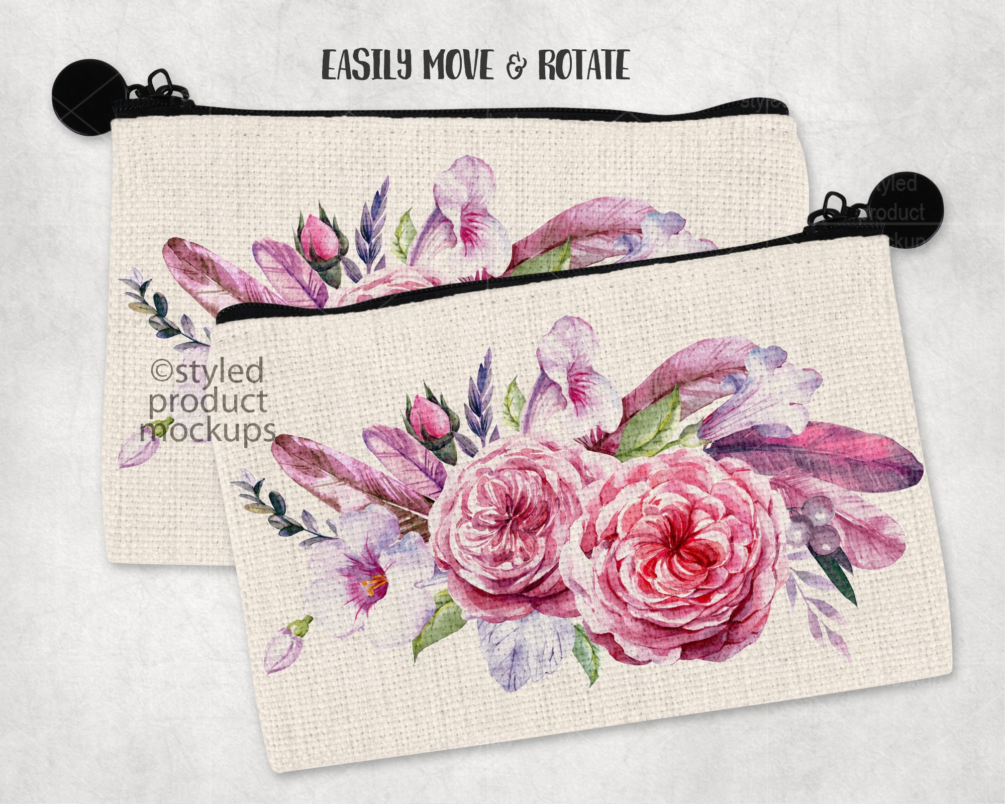 Dye Sublimation Linen Coin Pouch Mockup Template Add Your | Etsy