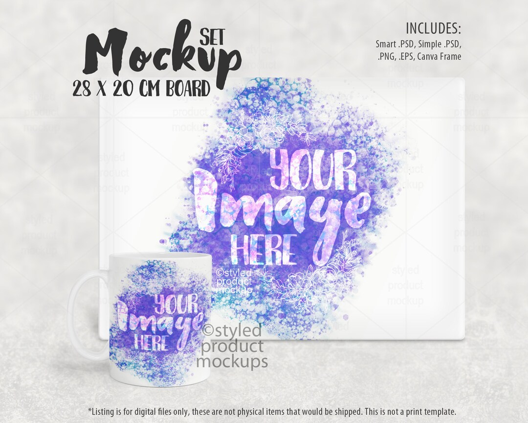 Dye Sublimation Chopping Board and 11oz Mug Mockup | Cutting Board and ...