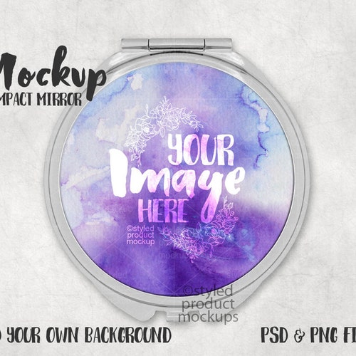 Round Compact Mirror Mockup Template Add Your Own Image and - Etsy