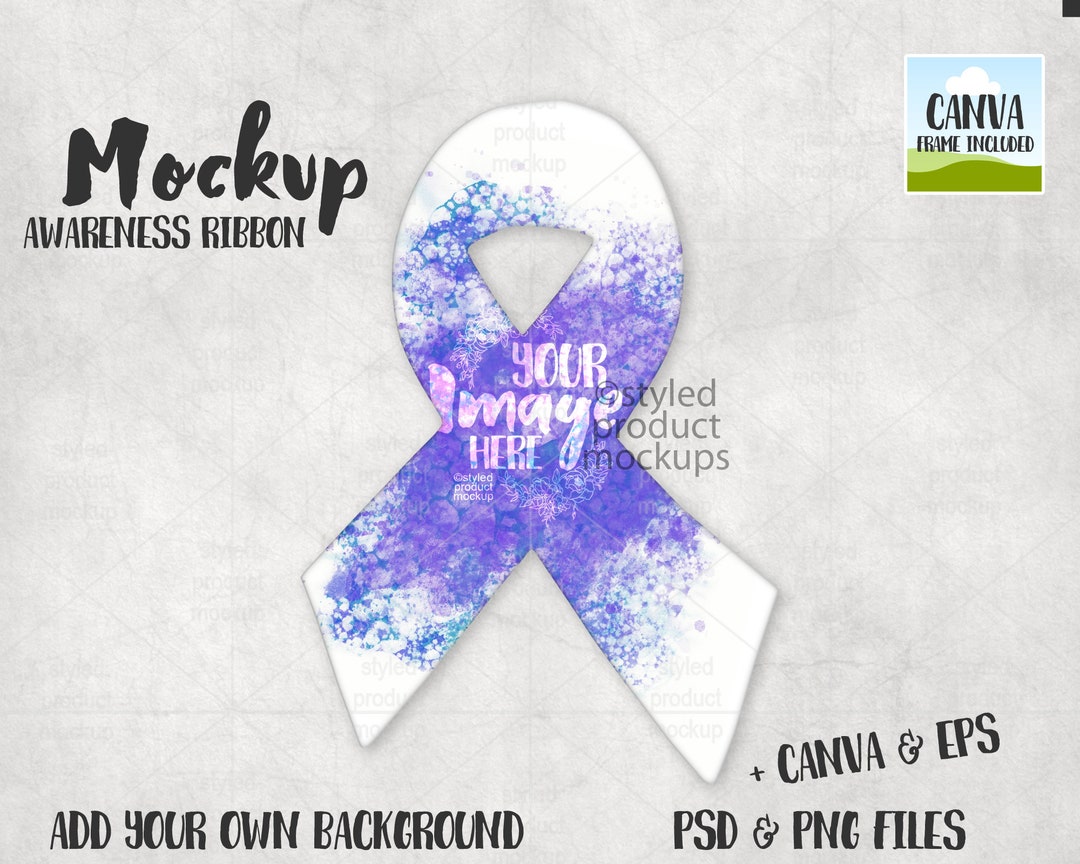 Dye Sublimation MDF Awareness Ribbon Without Hole Mockup | Add Your Own ...