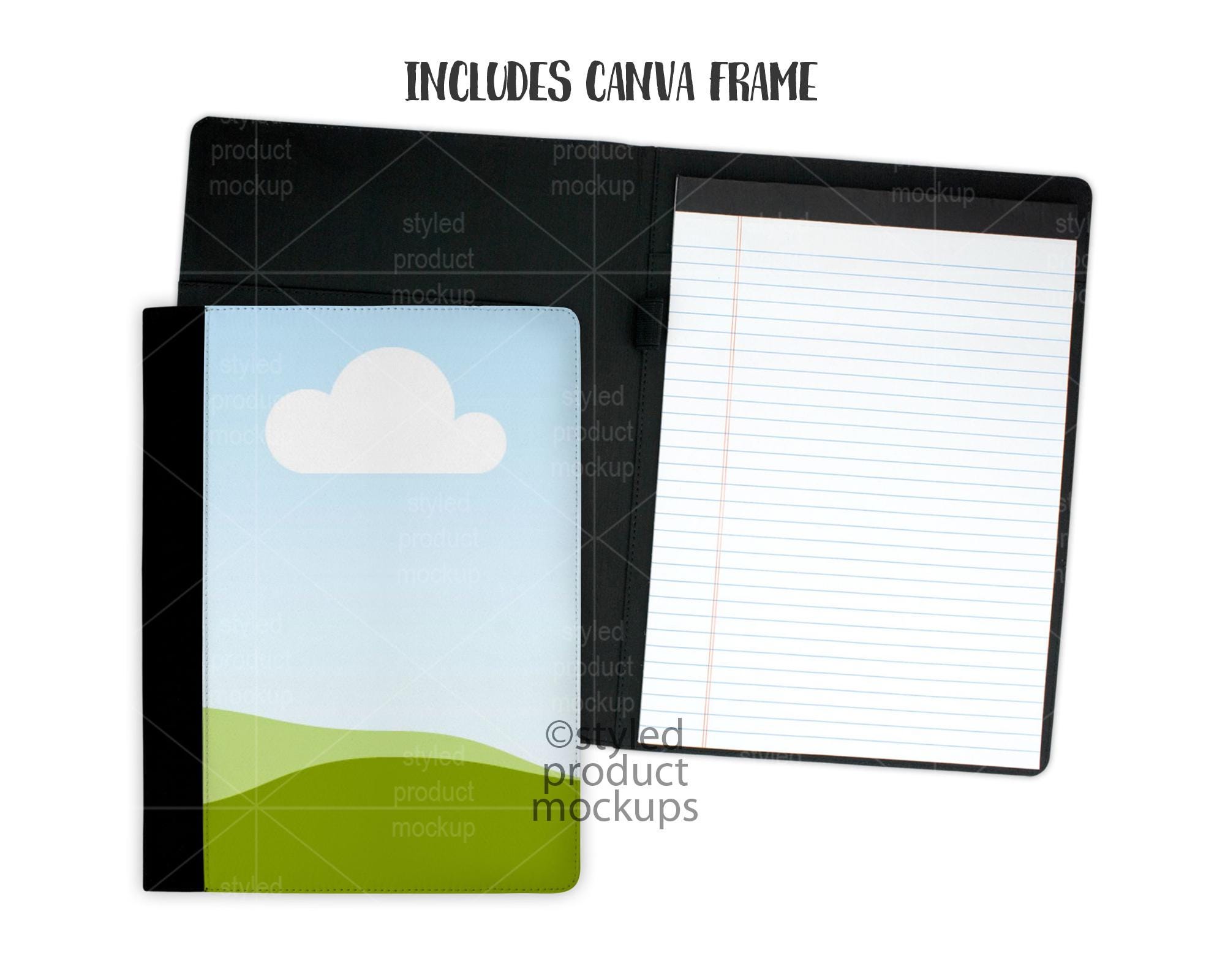Dye Sublimation Paper Padfolio Portfolio Mockup | Add Your Own Image ...