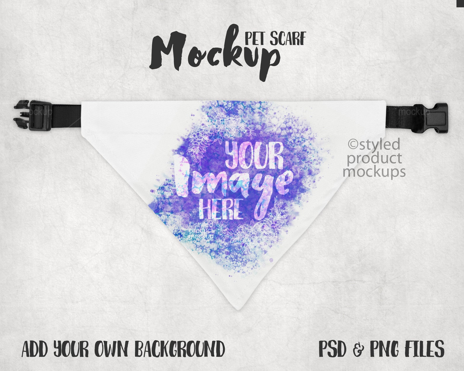 Dye Sublimation Pet Scarf With Collar Mockup Add Your Own - Etsy