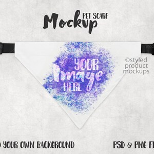 Dye sublimation pet scarf with collar Mockup Add your own | Etsy
