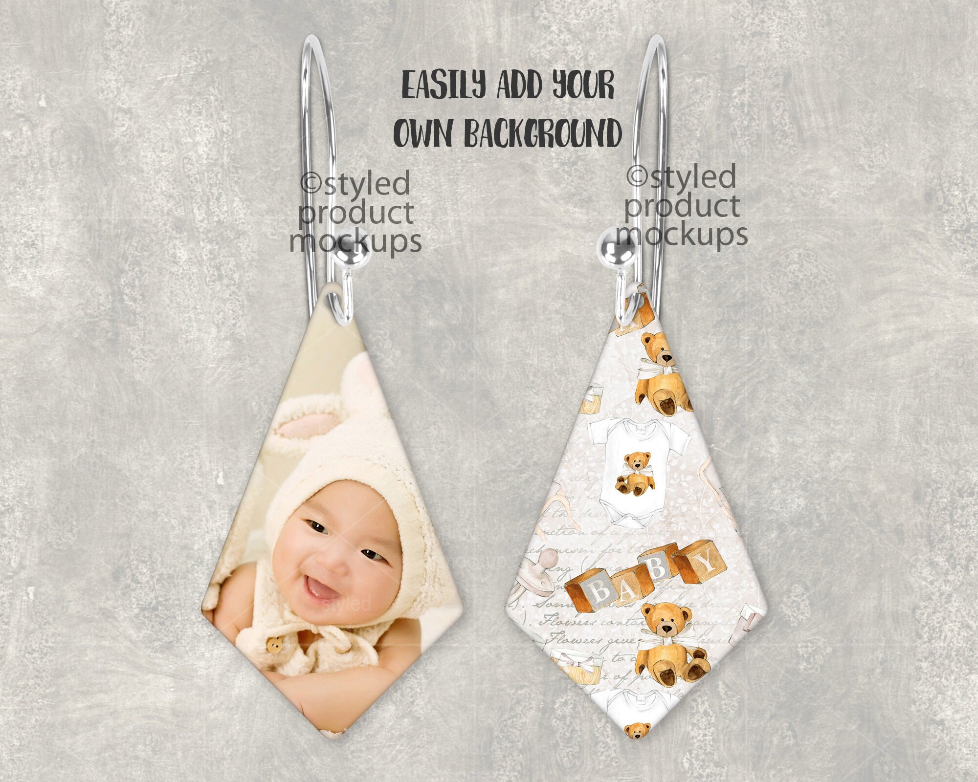 Dye Sublimation Drop Diamond Shaped Earring Mockup Add Your | Etsy