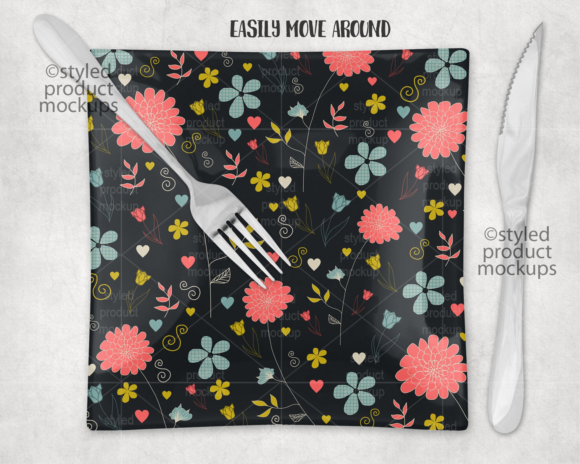 Dye Sublimation Glass 8 Inch Square Plate Mockup Add Your - Etsy