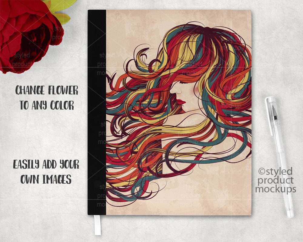 Dye Sublimation Large Fabric Notebook Template Mockup | Add Your Own ...