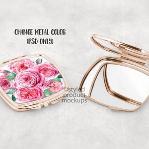 Square Compact Mirror Mockup Template | Add Your Own Image and ...