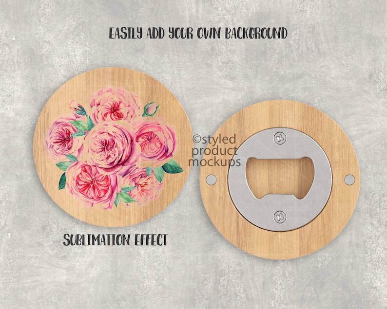 Dye Sublimation Laser Etched and Vinyl Round Wood Bottle - Etsy