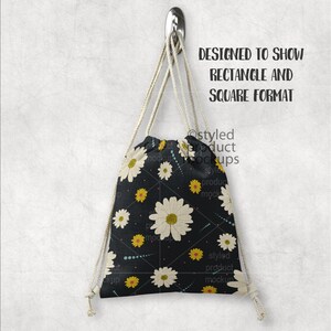 Dye Sublimation Linen Drawstring Bag Mockup Template | Add Your Own ...