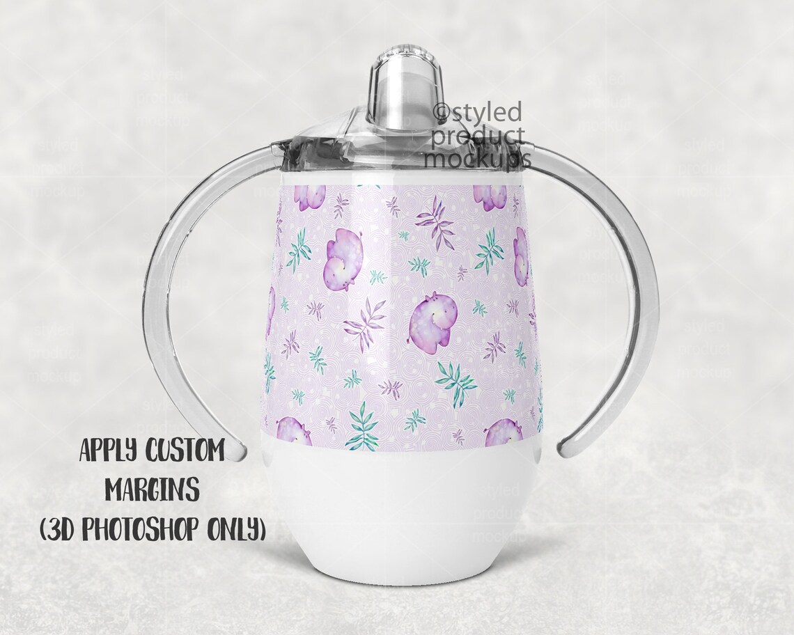 Dye Sublimation Sippy Cup With Clear Handles Mockup | Add Your Own ...