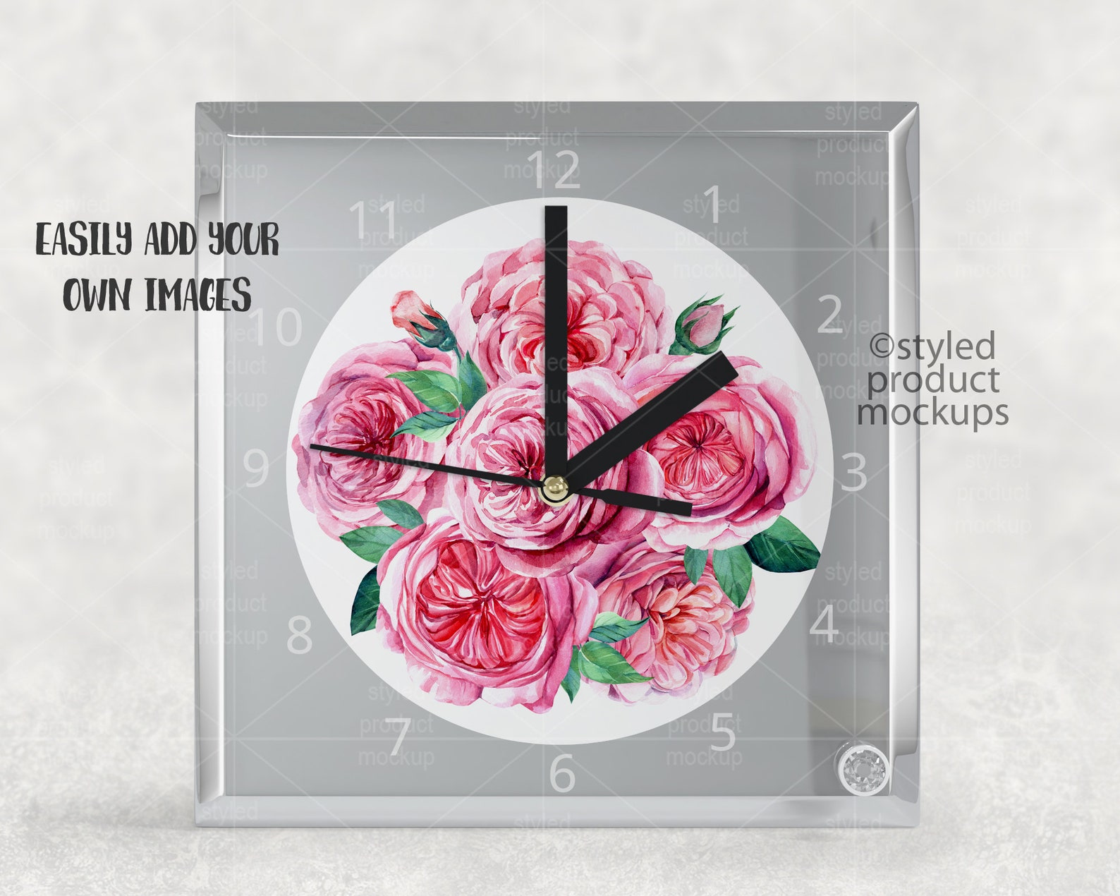 Dye Sublimation Square Glass Mirror Clock Mockup Add Your - Etsy