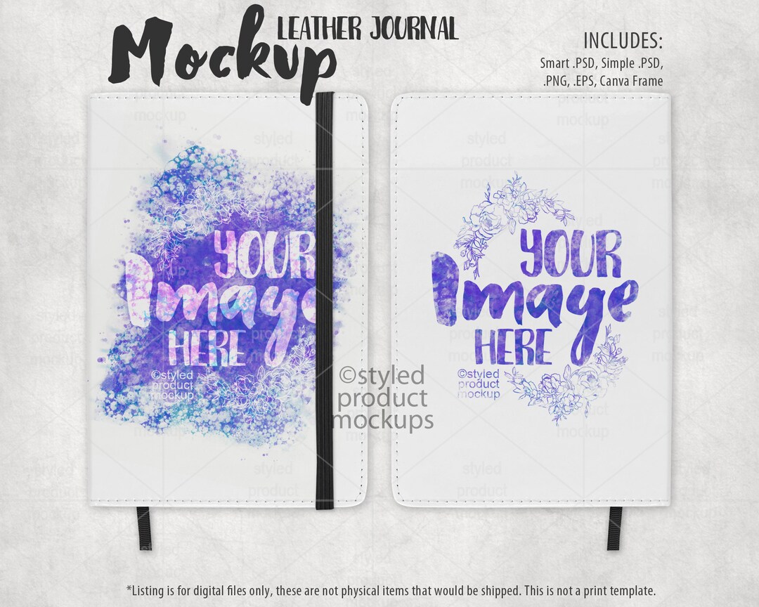Dye Sublimation Leather Notebook Journal Mockup | Add Your Own Image ...