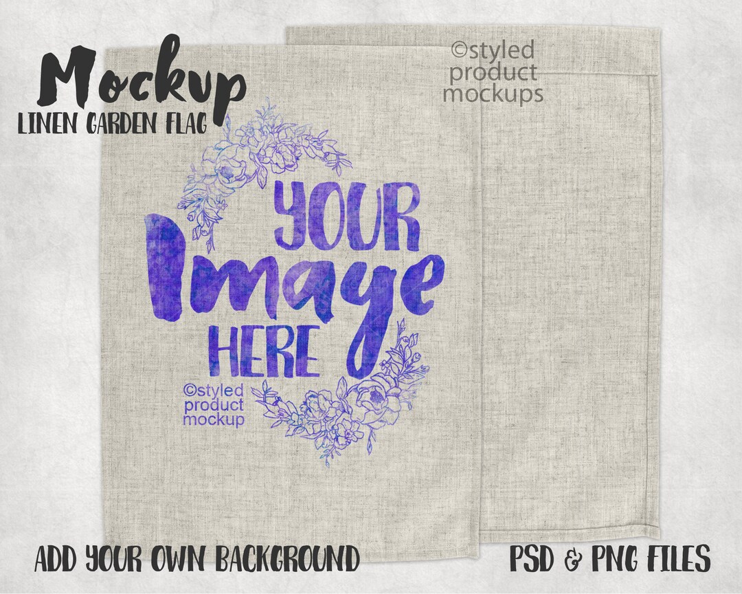 Dye Sublimation Linen Garden Flag Mockup | Add Your Own Image and ...