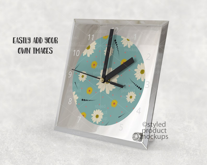 Dye Sublimation Square Glass Mirror Clock Mockup Add Your - Etsy