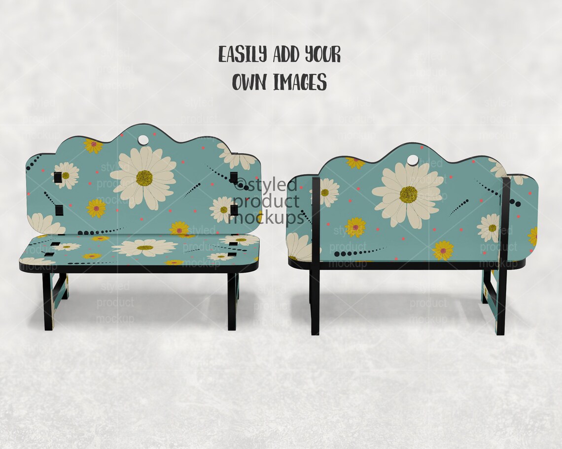 Dye Sublimation Memorial Mini Bench Mockup | Add Your Own Image and ...