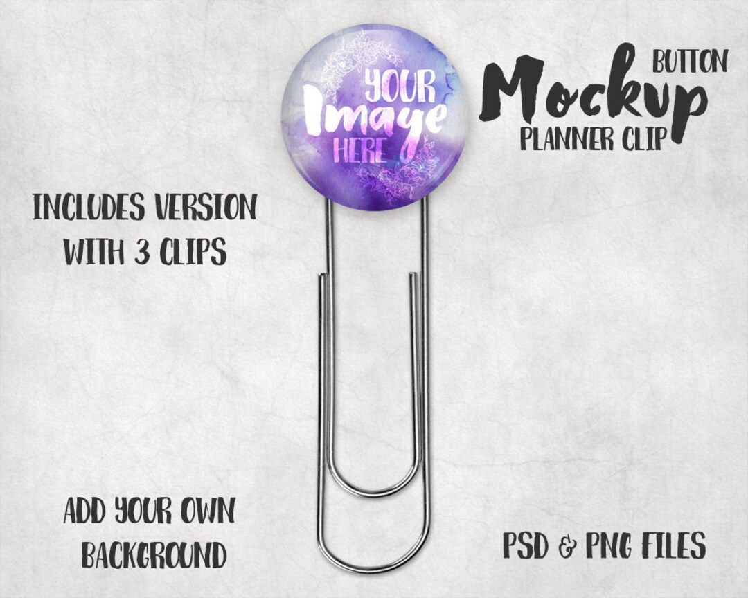 Button Planner Clip Mockup Template | Add Your Own Background ...