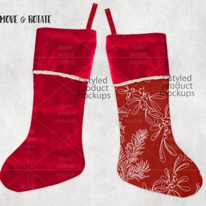 Dye Sublimation Burlap Stocking With Rope Border Mockup Add Your Own ...