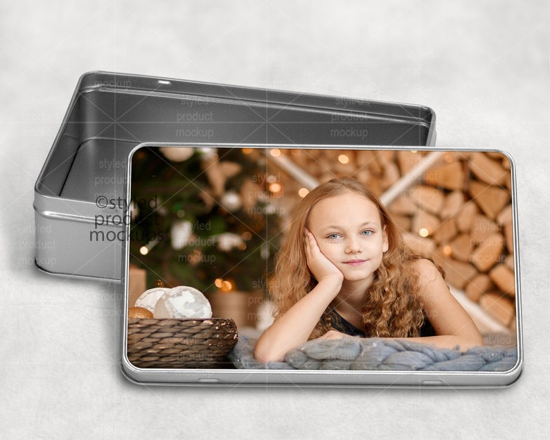 Dye sublimation rectangle tin metal box Mockup Add your own | Etsy
