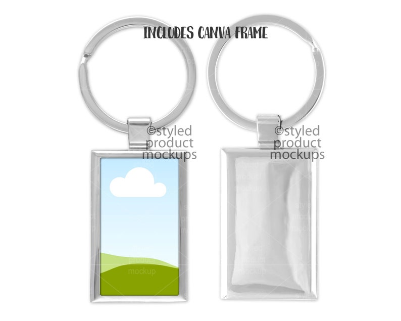 Rectangle Metal Keychain Mockup | Dye Sublimation, Canva Frame (digital Download) - Etsy UK