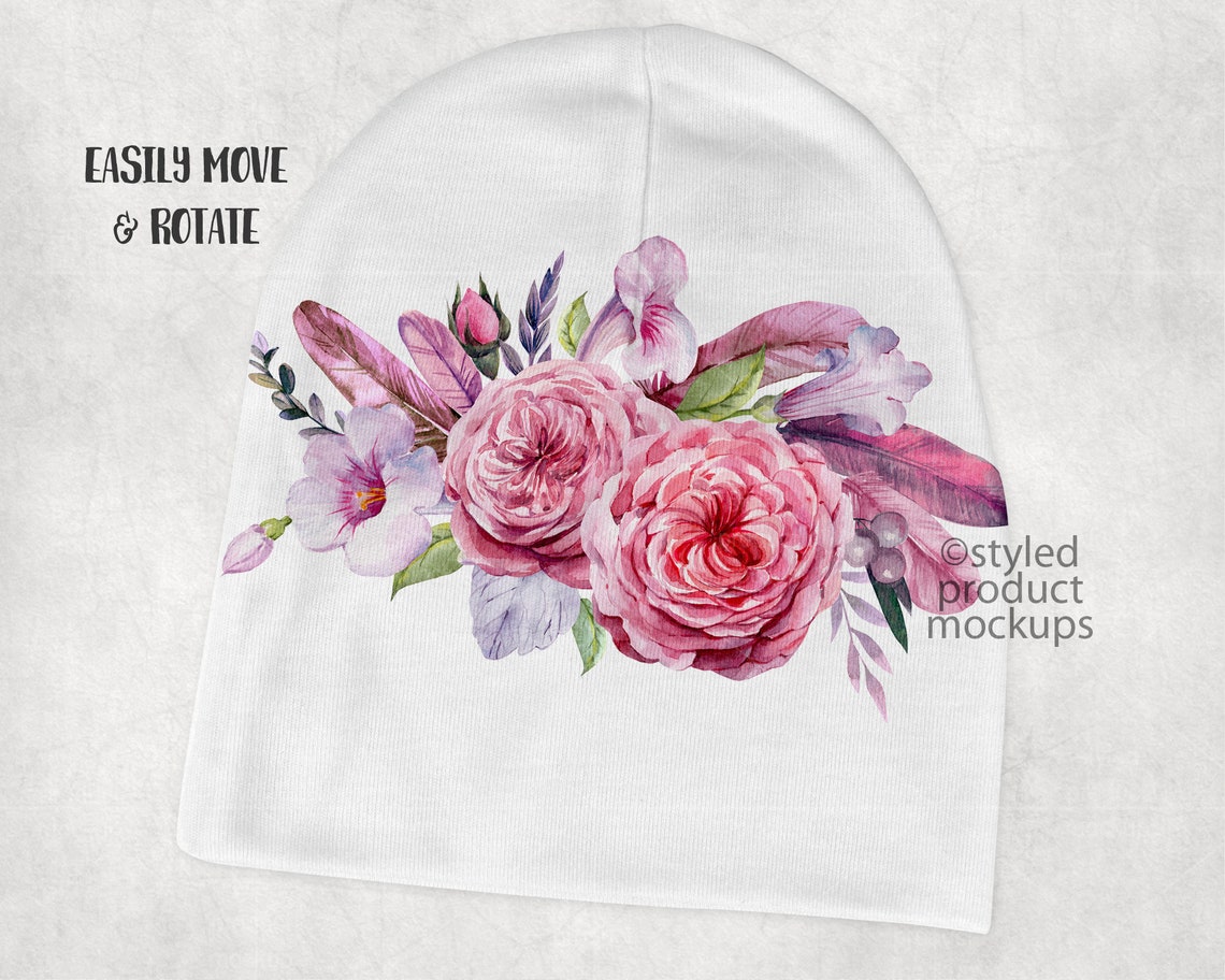 Dye Sublimation Infant Beanie Cap Mockup Template | Add Your Own Image ...