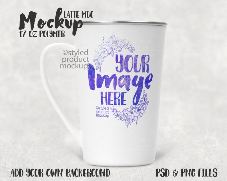 Dye Sublimation 17oz Polymer Latte Mug With Handle Mockup Etsy