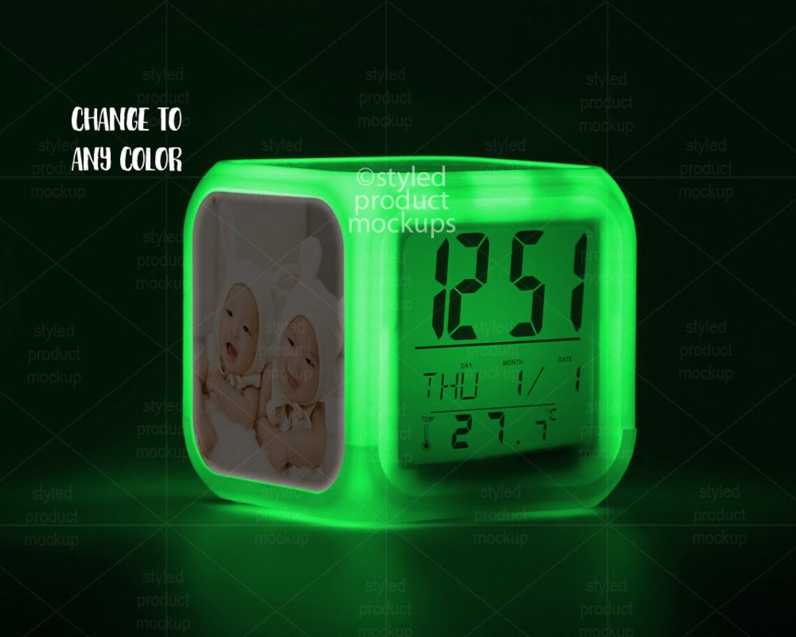 Dye Sublimation LED Light up Digital Alarm Clock Glowing View - Etsy