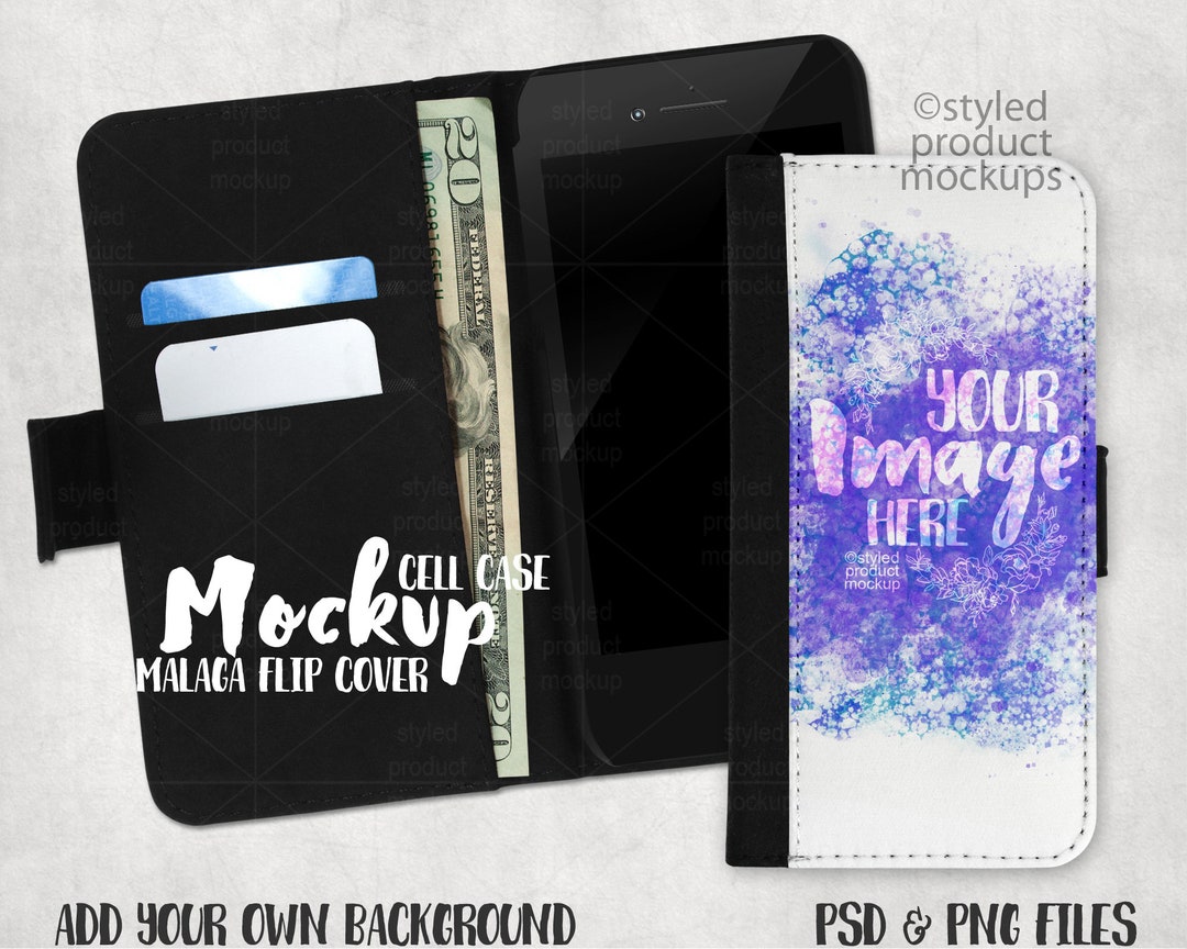 Dye Sublimation Malaga Flip Open Phone Case Mockup | Add Your Own Image ...