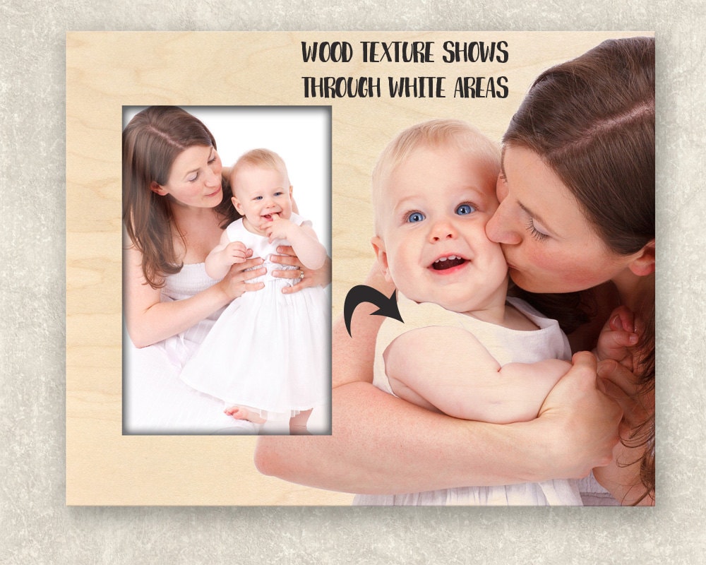 Natural Wood Offset Picture Frame With Easel Mockup Template | Etsy