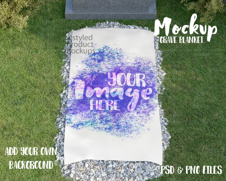 Dye Sublimation Memorial Grave Cover Blanket Mockup | Add Your Own ...