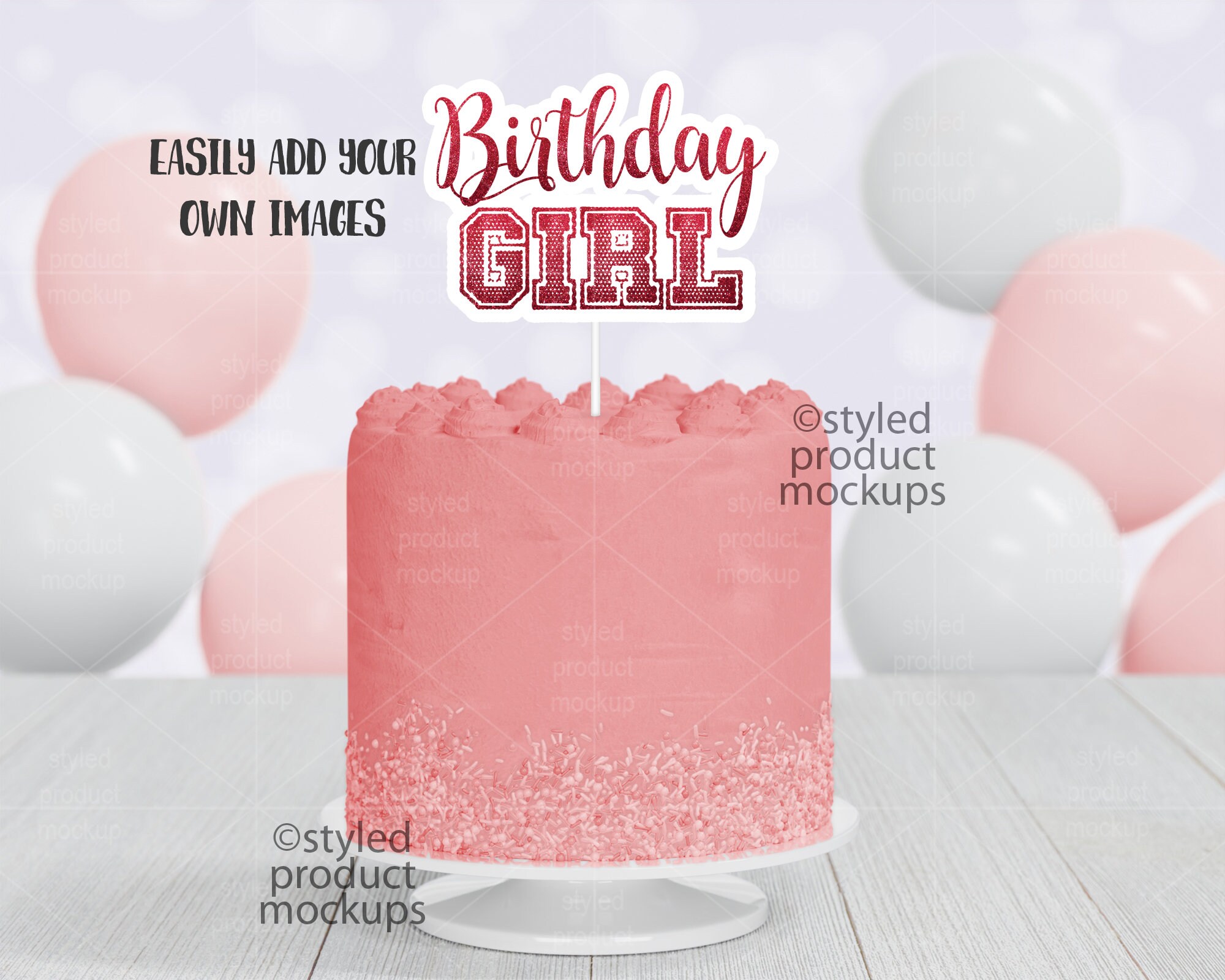 Cake Topper Decoration Mockup Add Your Own Image - Etsy