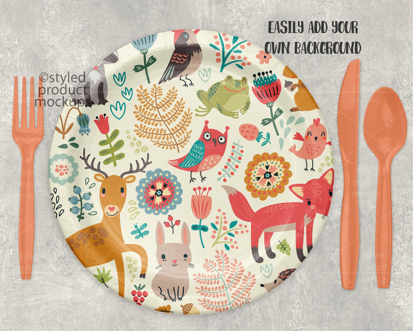 Paper Party Plate Mockup | Add Your Own Image and Background - Etsy