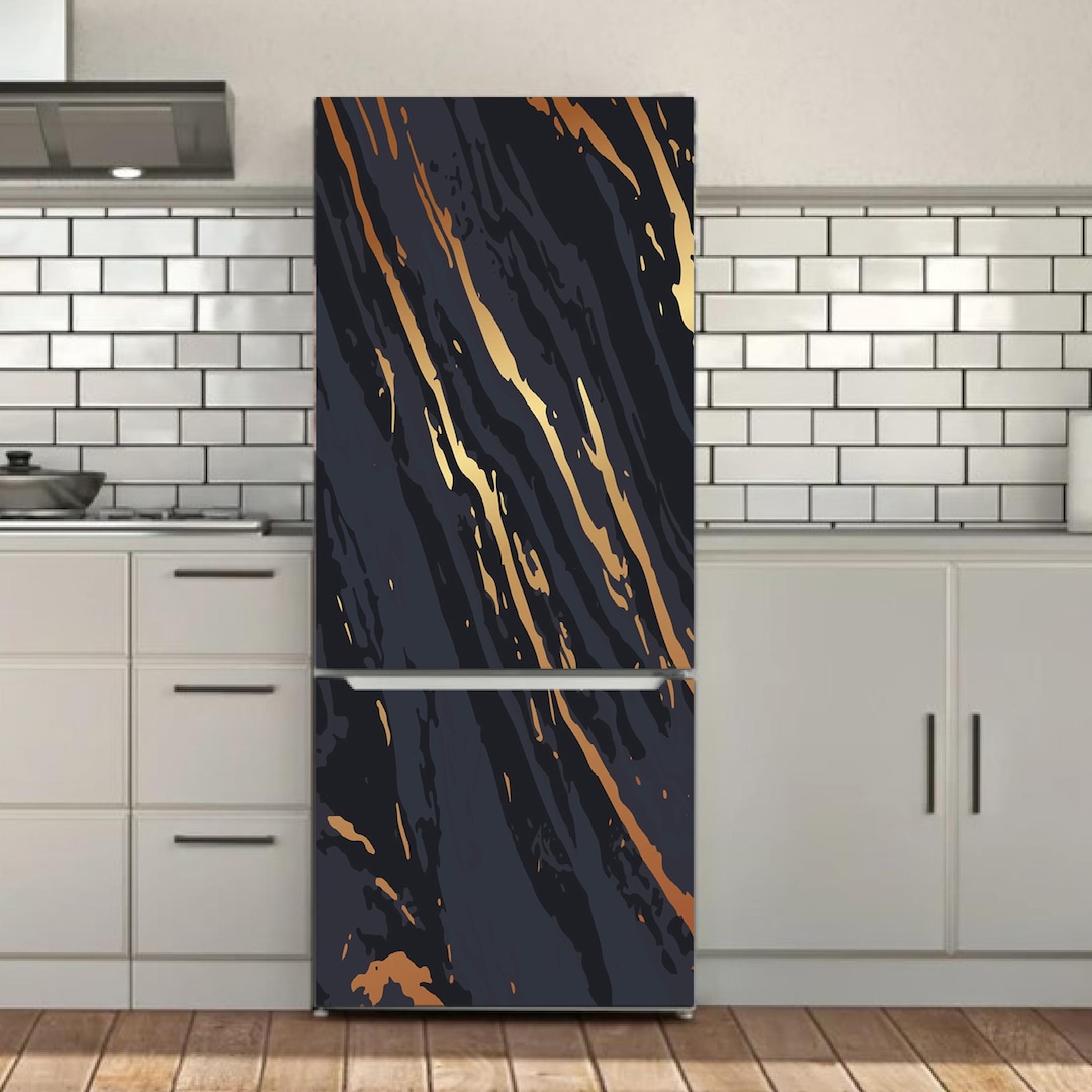 Fridge Vinyl Decal | Fridge Wrap | Refrigerator Skin | Side by Side Fridge | Basement Fridge ...