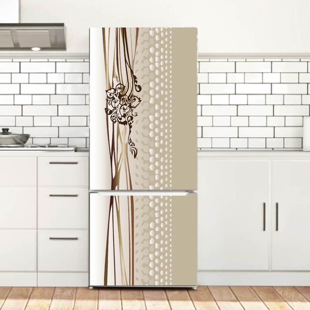 Vinyl Fridge Skin Peel and Stick Refrigerator Wrap Custom Size Kitchen ...