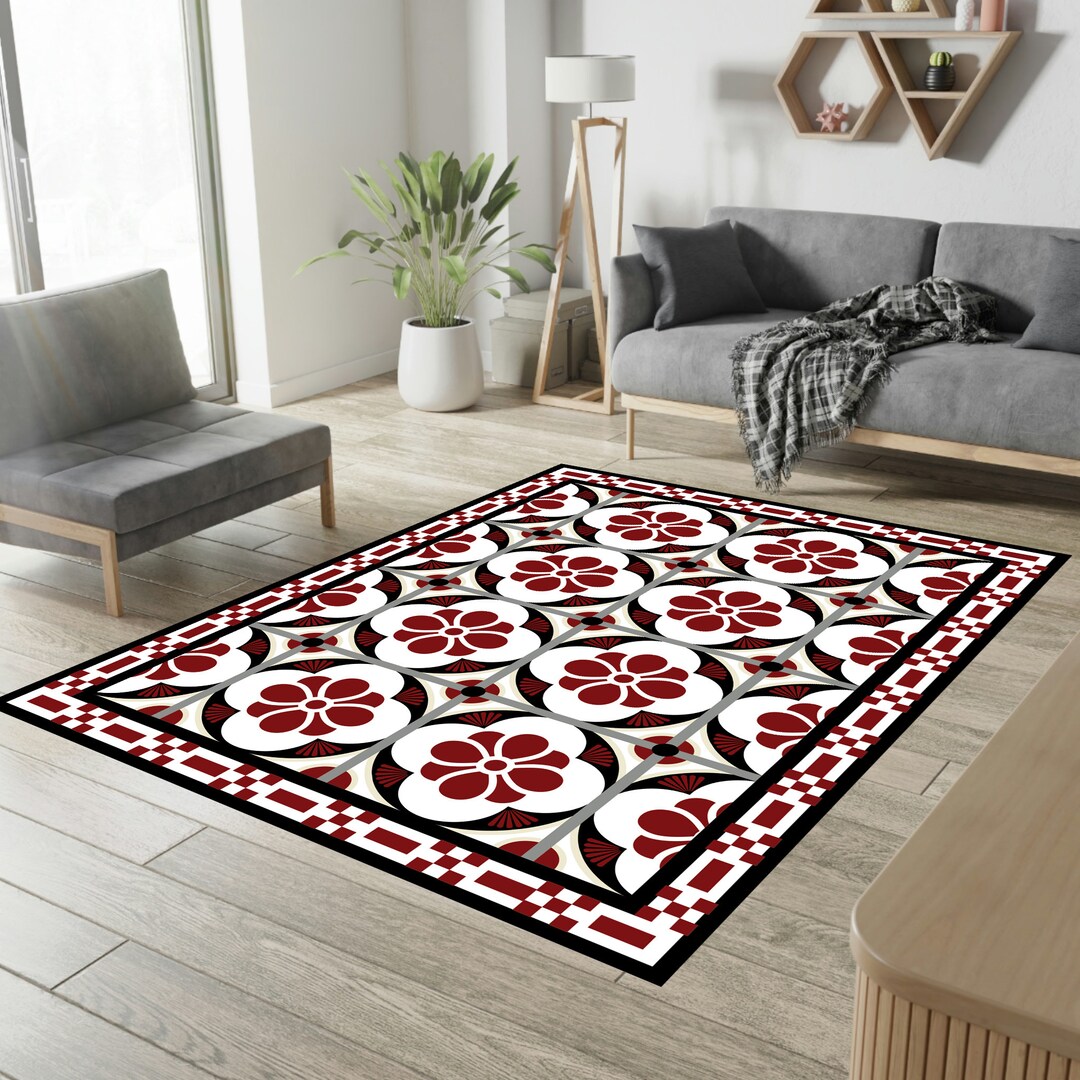 Kitchen Rug Linoleum Rug Vinyl Floor Mat Living Room Rug - Etsy