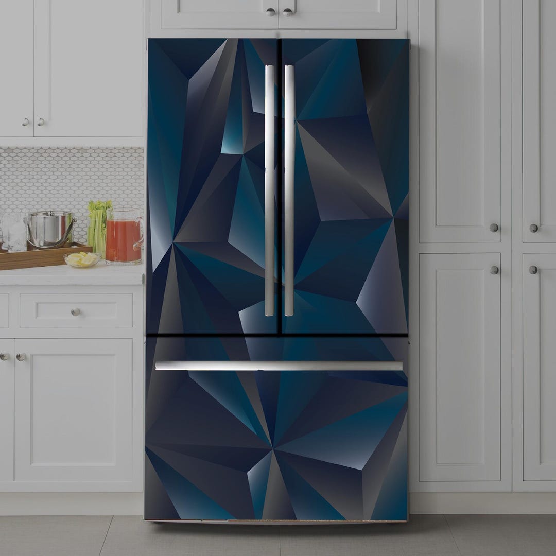 Fridge Vinyl Decal, Vintage Fridge Wrap, Marble Refrigerator Wrap ...