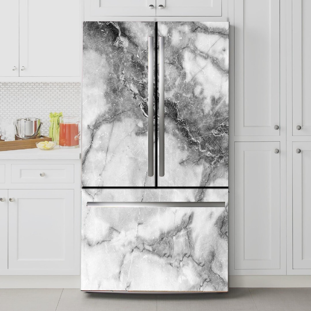 Fridge Wrap Vinyl Cover | Peel & Stick Refrigerator Skin | Custom Size ...