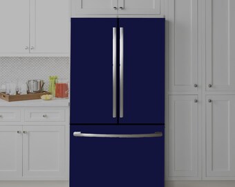 Blue Tiles Fridge Wrap Side by Side Refrigerator Decals Vinyl Wrap Top ...