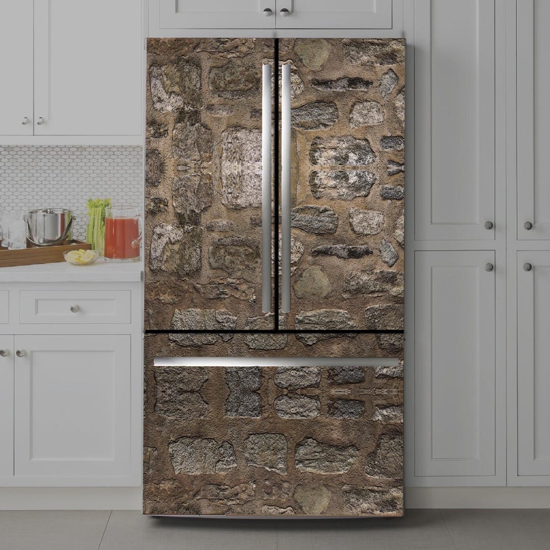 Fridge Vinyl Decal, Vintage Fridge Wrap, Marble Refrigerator Wrap ...