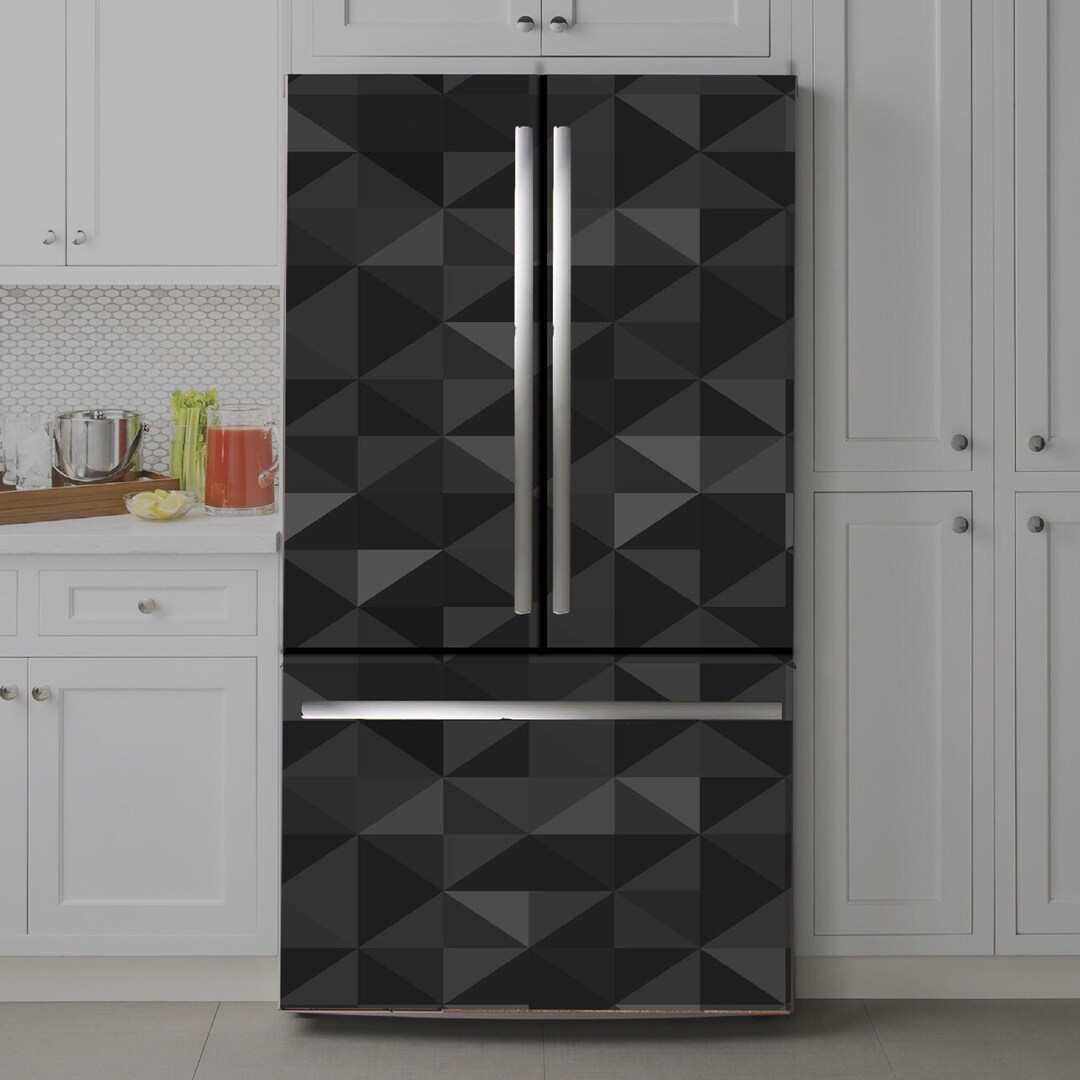 Fridge Vinyl Decal, Vintage Fridge Wrap, Marble Refrigerator Wrap, Marble Vinyl Wrap, Double ...