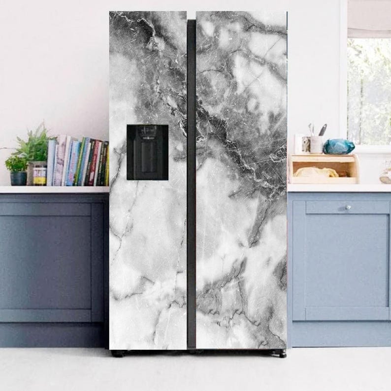 Fridge Wrap Vinyl Cover | Peel & Stick Refrigerator Skin | Custom Size ...