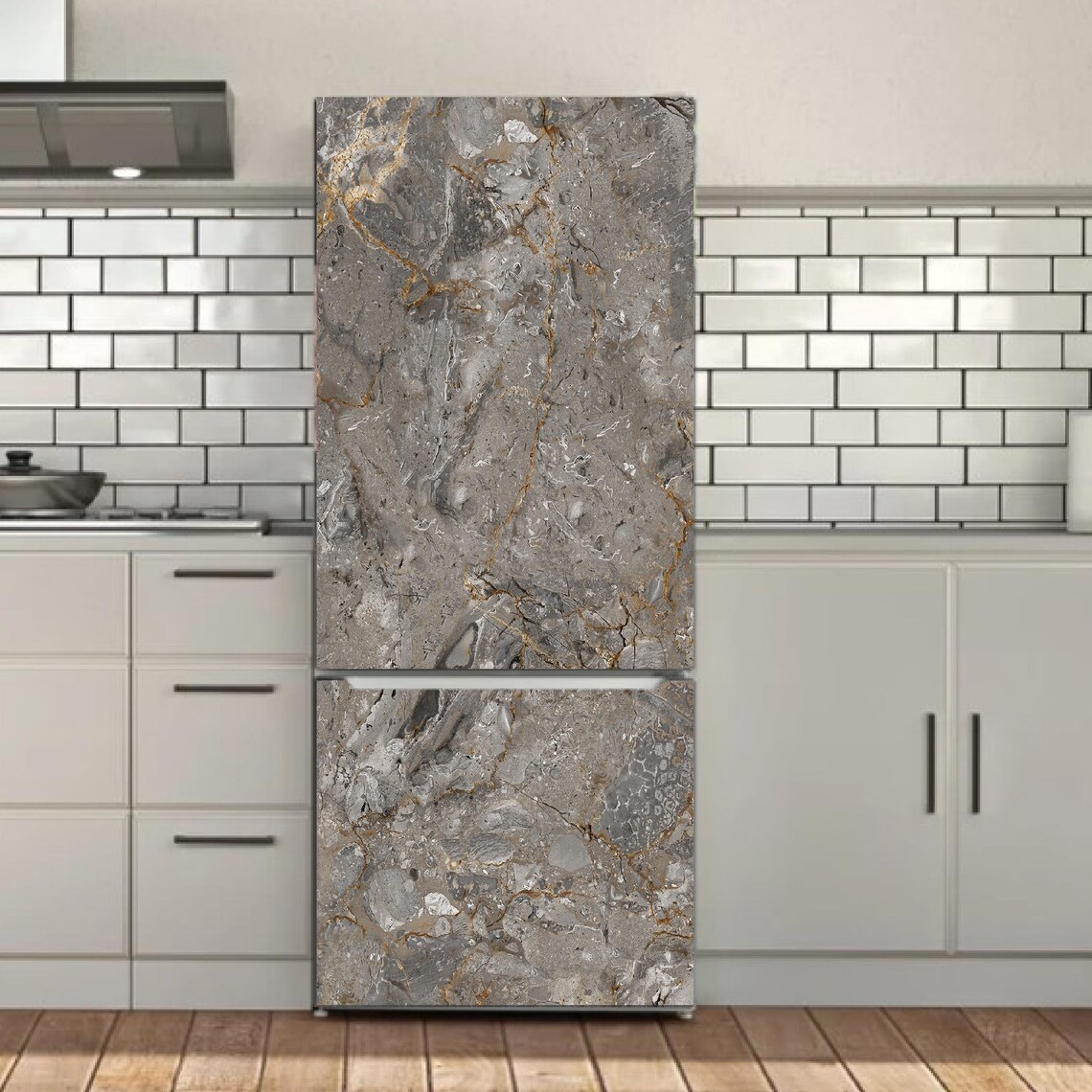 Dark Alexandrette Marble Fridge Wrap Vinyl Decal Refrigerator Skin ...