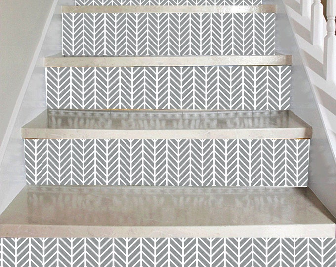 Herringbone Stair Sticker, Peel and Stick Stair Riser, Vinyl Strip Self ...