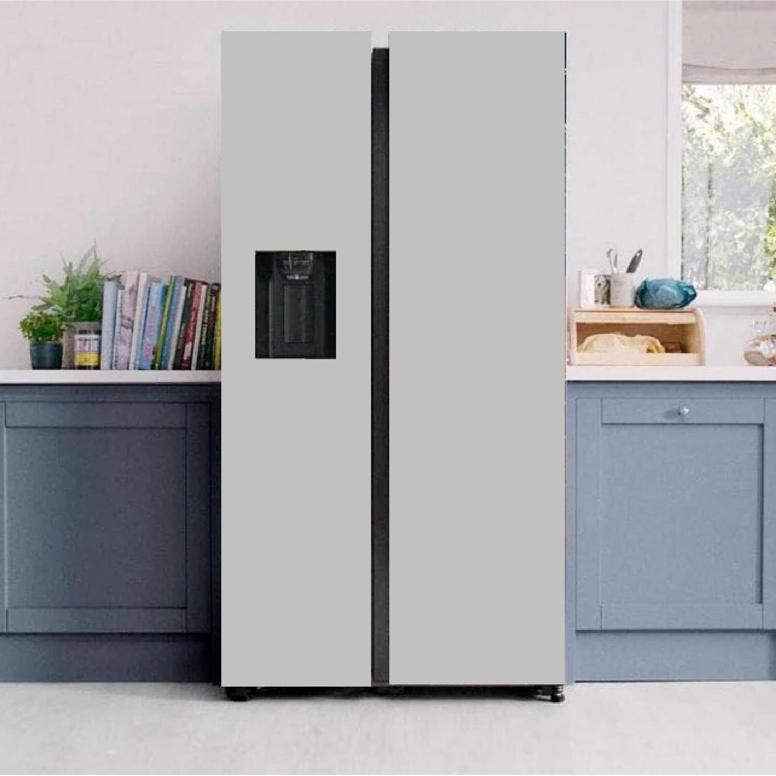 Charcoal Gray Fridge Wrap – Matte Vinyl Appliance Decal, Peel Stick ...